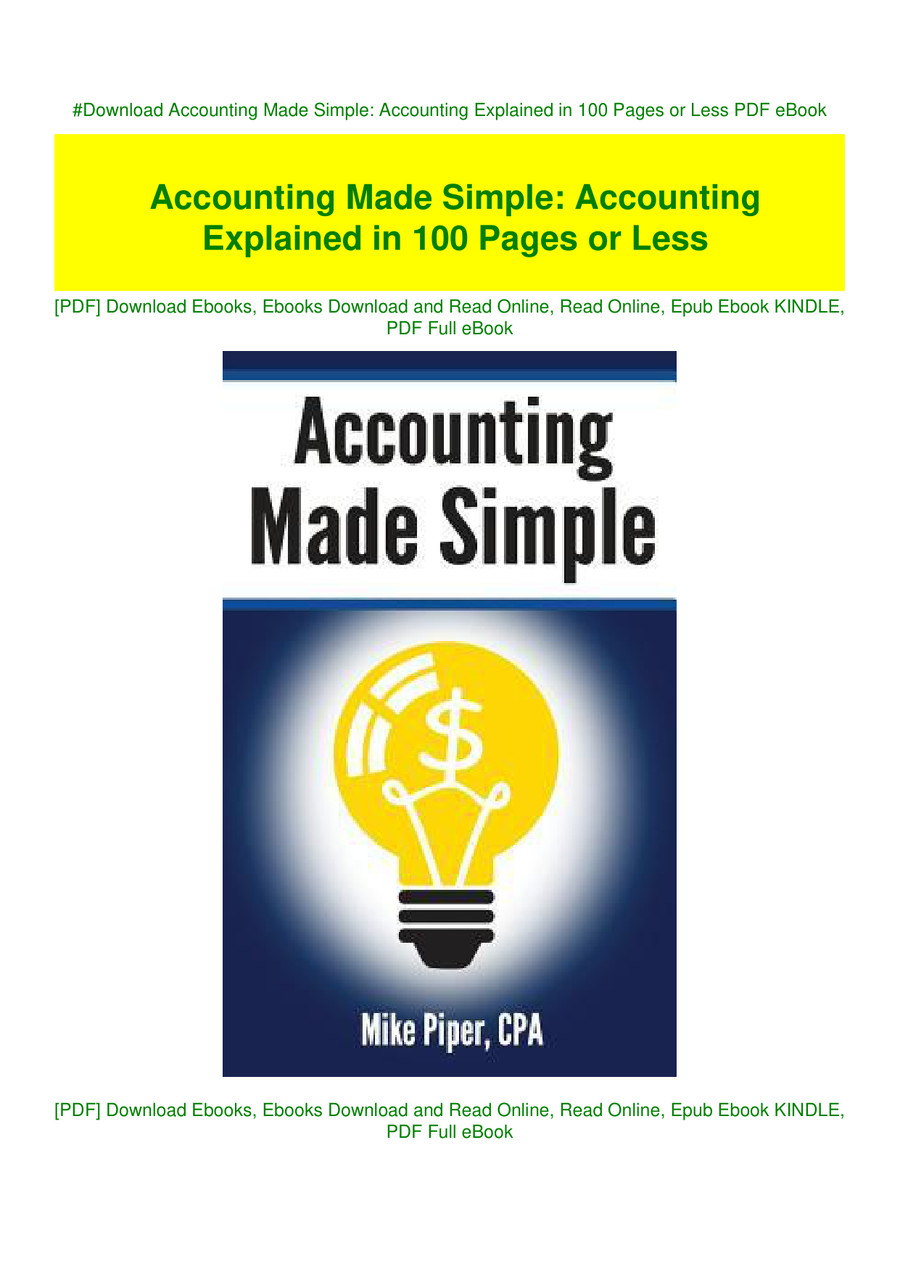 #Download Accounting Made Simple: Accounting Explained in 100 Pa by ...