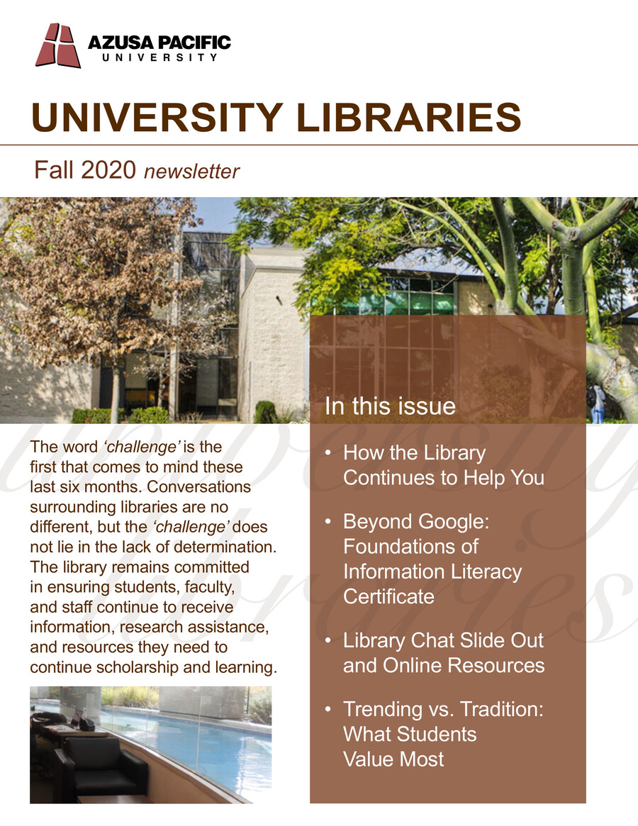University Libraries Fall Newsletter_2020 by Jennifer Blair - Flipsnack