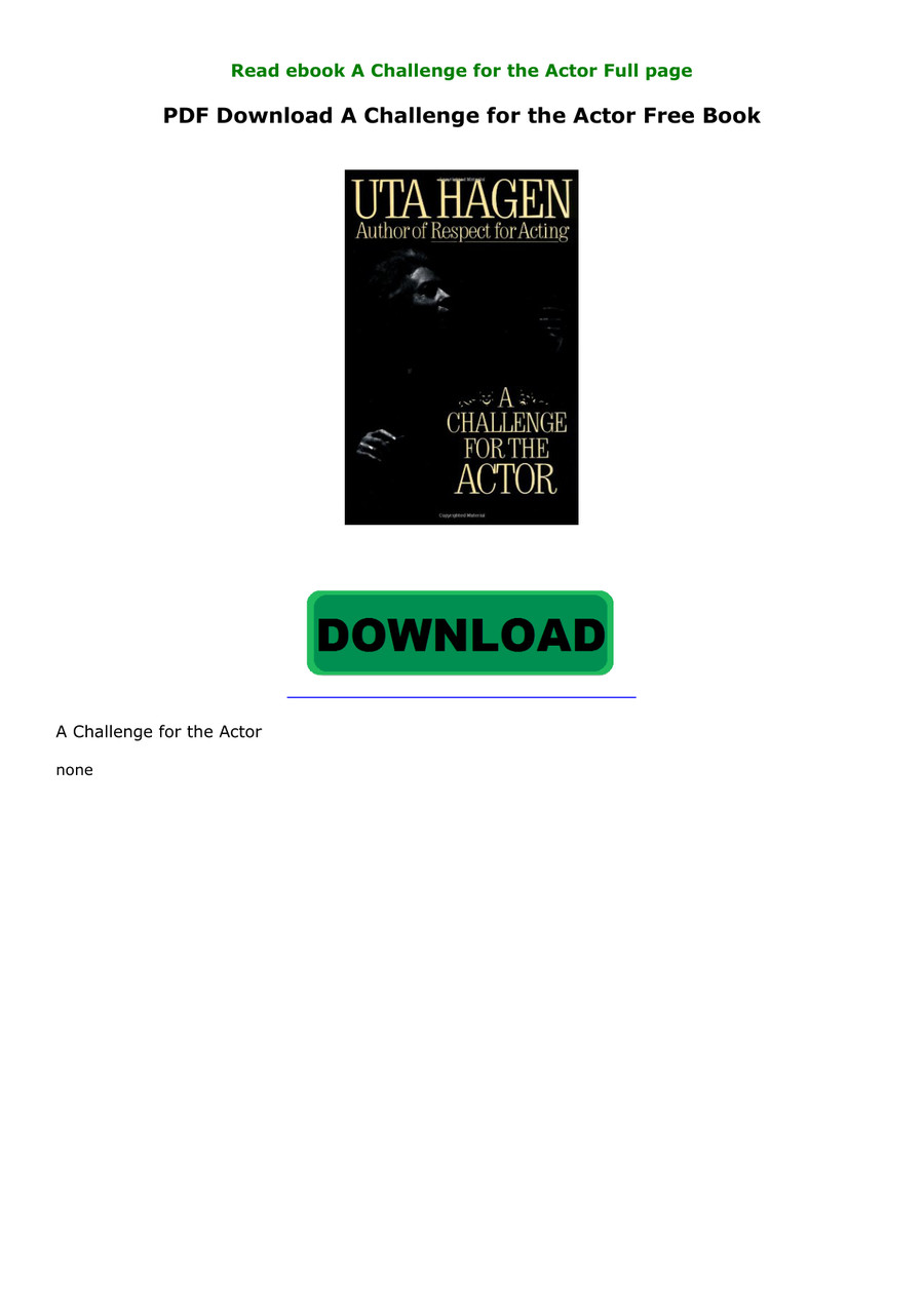 Ebook DOWNLOAD A Challenge for the Actor Books PDF by anklaegern ...