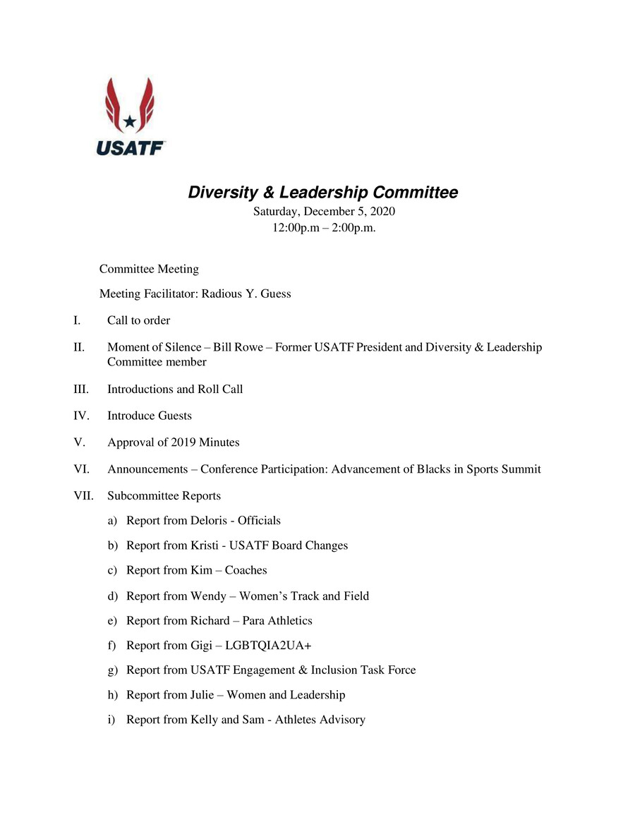 Diversity & Leadership Committee Meeting Agenda by sarah.linehan ...