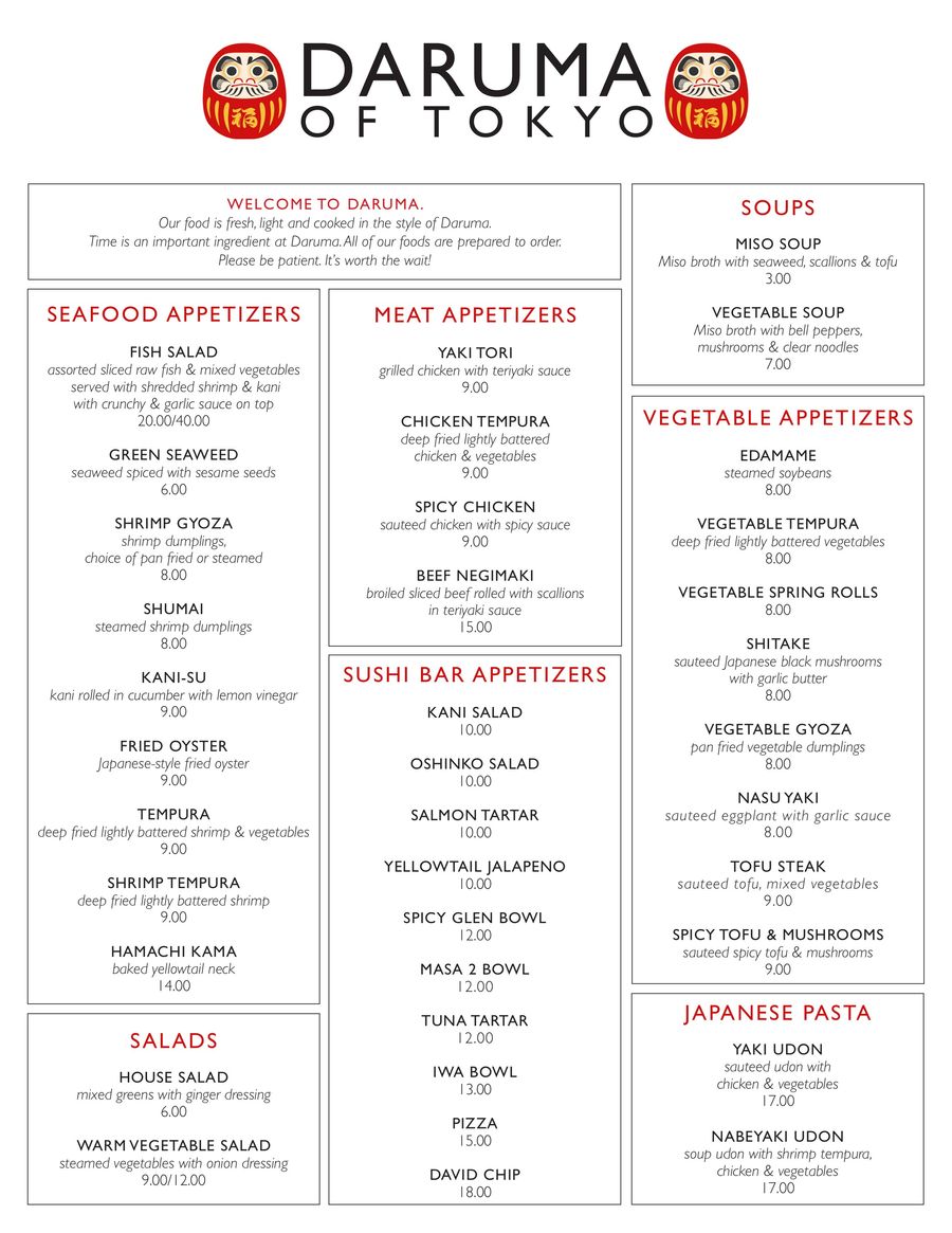 Daruma Menu sample by Miriam Kobliner - Flipsnack