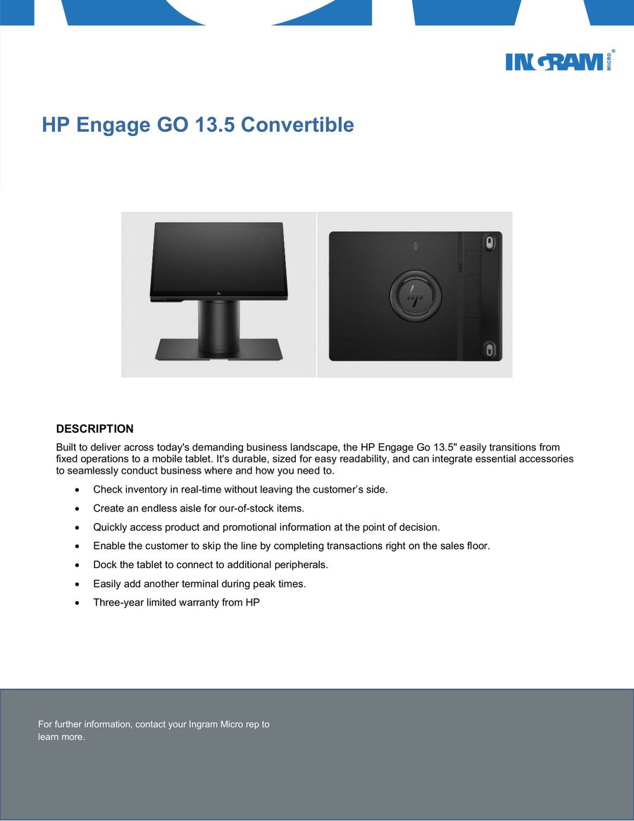 HP Engage GO 13.5 Convertible by Ingram Micro...