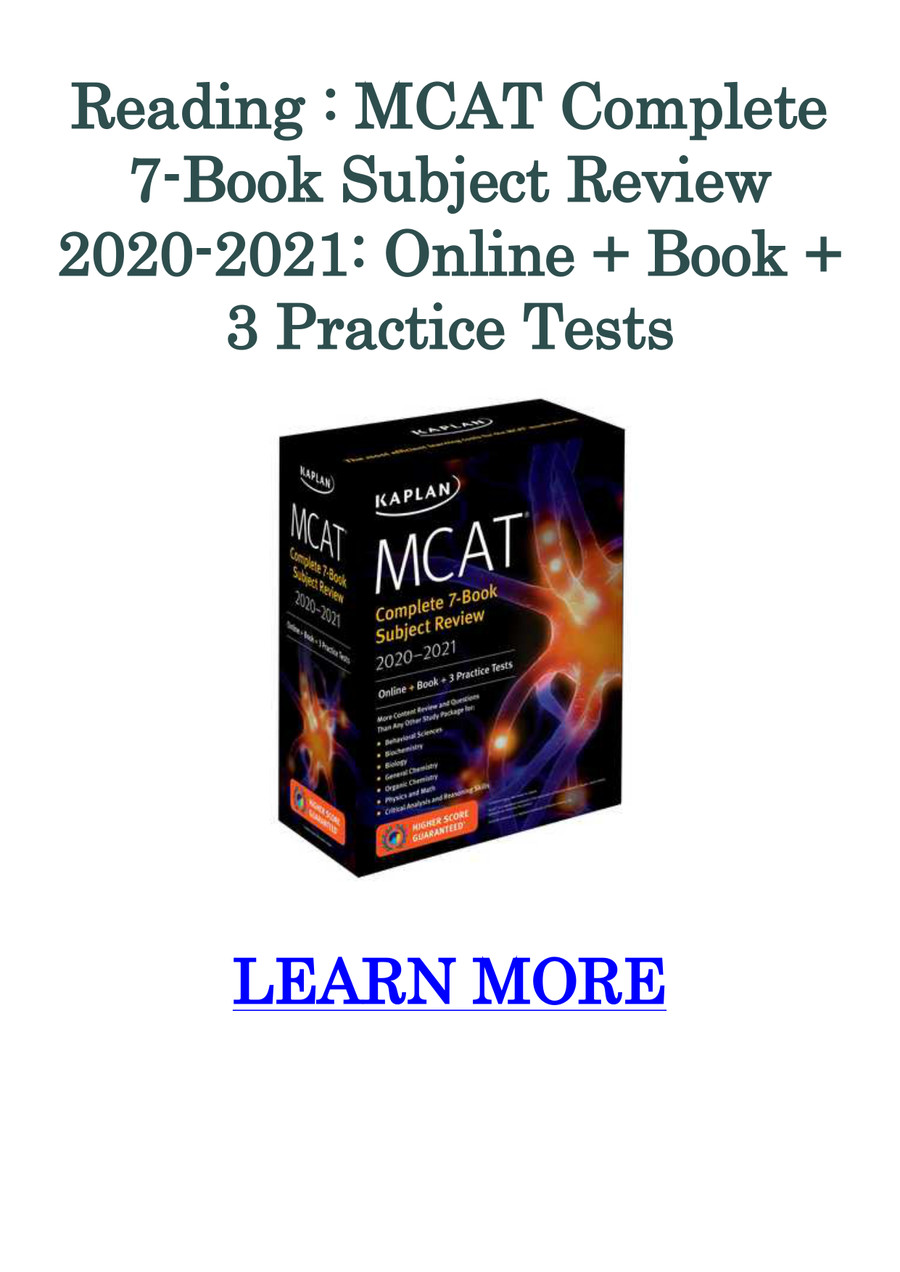 *[PDF] Download MCAT Complete 7-Book Subject Review 2020-2021: O by ...