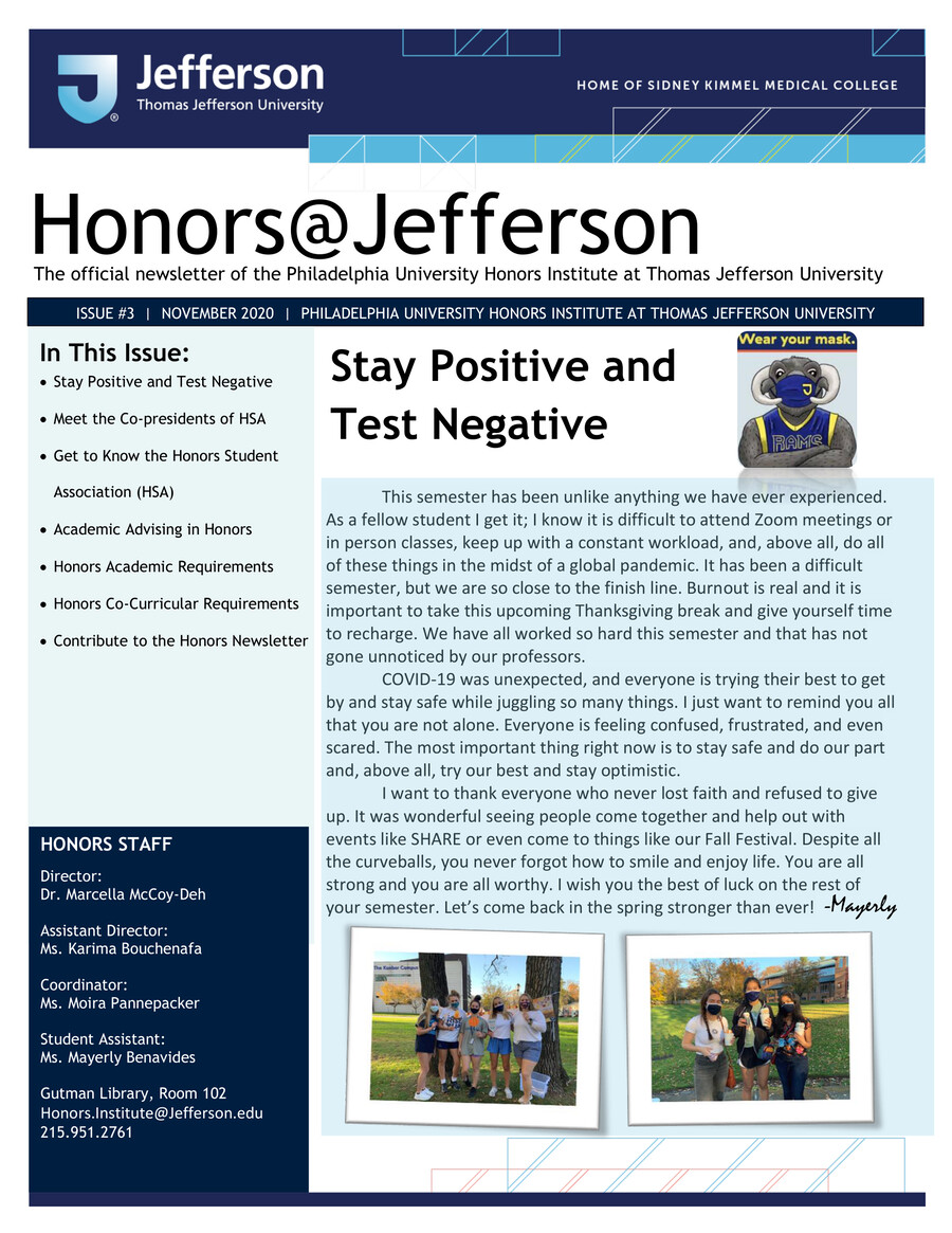 Honors Newsletter-November 2020 by Karima Bouchenafa - Flipsnack