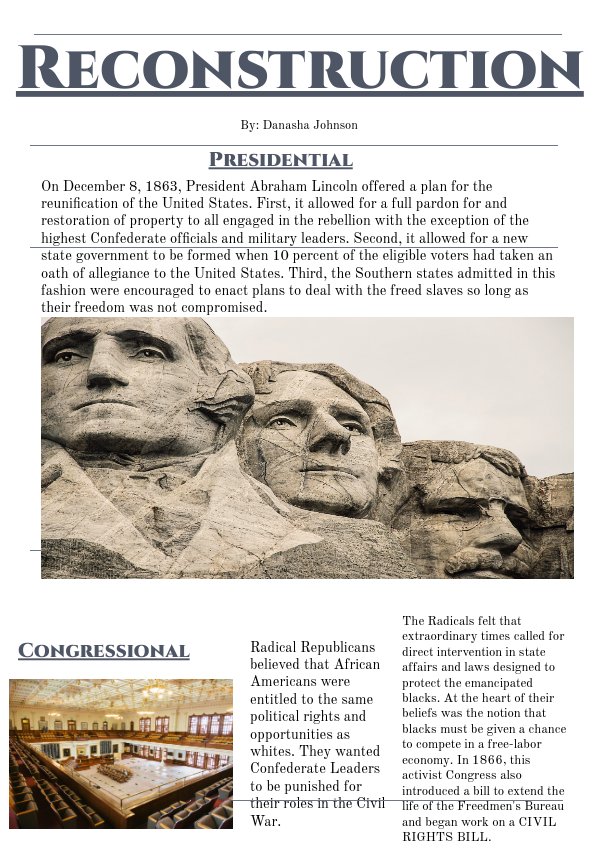 APUSH Reconstruction Newspaper by Danasha Johnson - Flipsnack