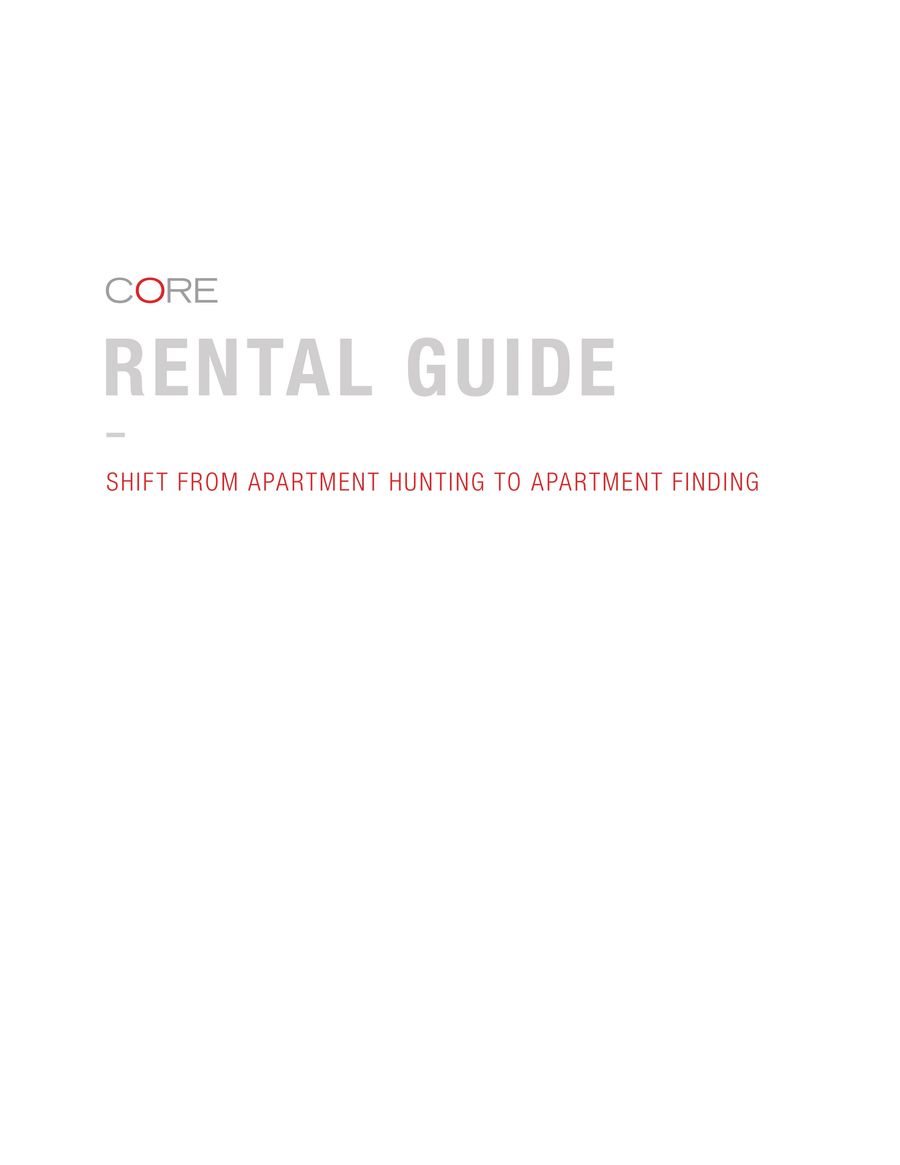 CORE Rental Guide by CORE