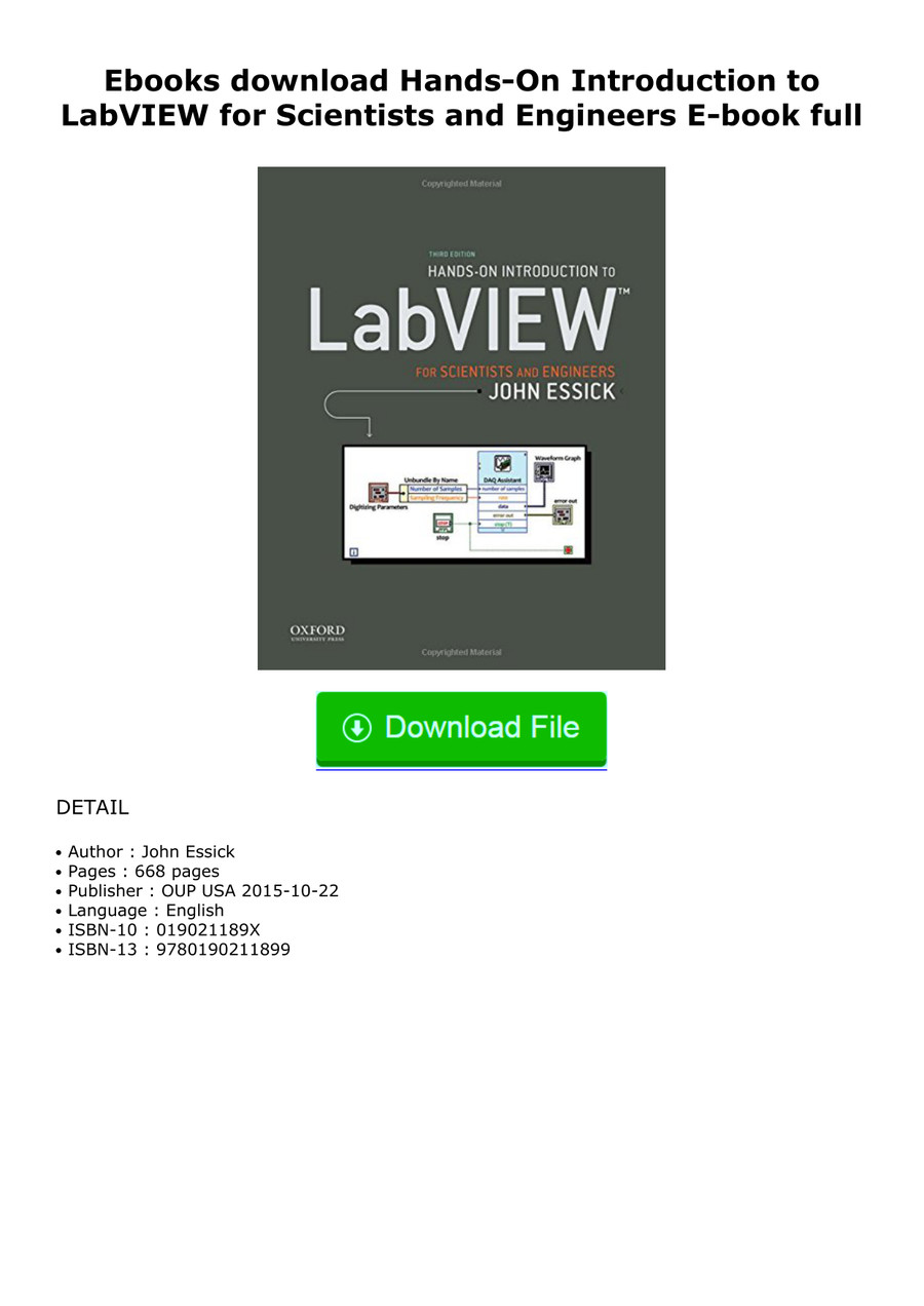 Ebooks download Hands-On Introduction to LabVIEW for Scienti by aufhacke - Flipsnack