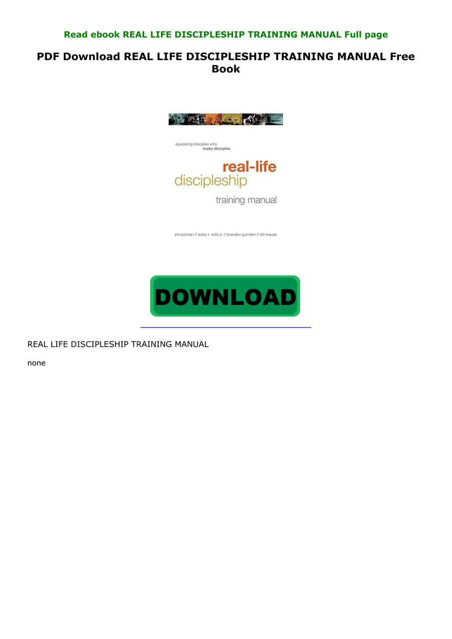 Full Download REAL LIFE DISCIPLESHIP TRAINING MANUAL by sottoargomenti ...