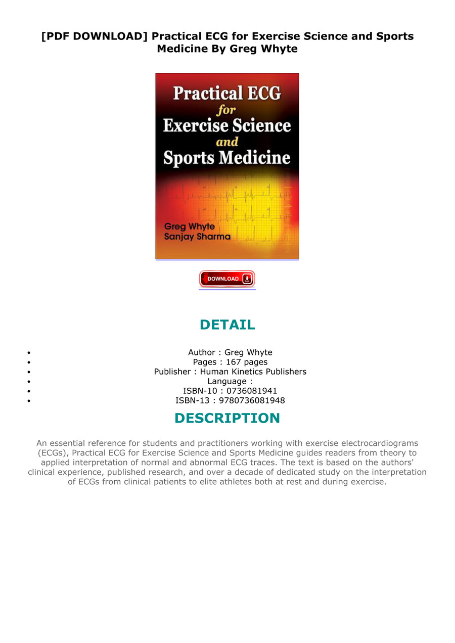 [PDF DOWNLOAD] Practical ECG for Exercise Science and Sports by ...