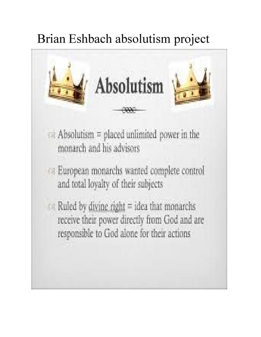 Brian Eshbach - The ABCs of Absolutism and Revolution Project. by ...