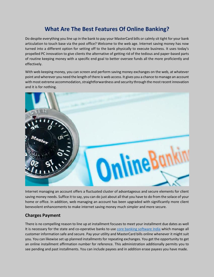 What Are The Best Features Of Online Banking by ashtonbeckham - Flipsnack