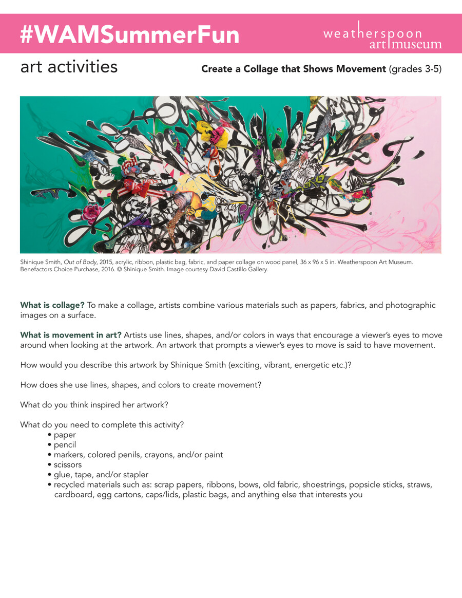 WAMSummerFun Art Activity Collage that Shows Movement by Loring Mortensen - Flipsnack