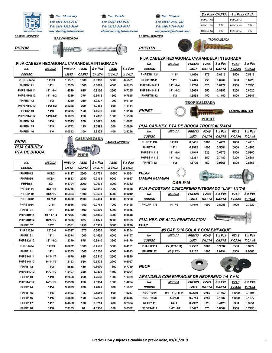 $ PIJAS OCTUBRE 2019 JUTERS TOOLS by juterstools - Flipsnack