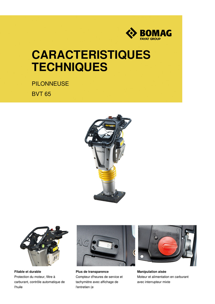 BOMAG BVT 65 Tech specs Franstalig by RCE - Flipsnack