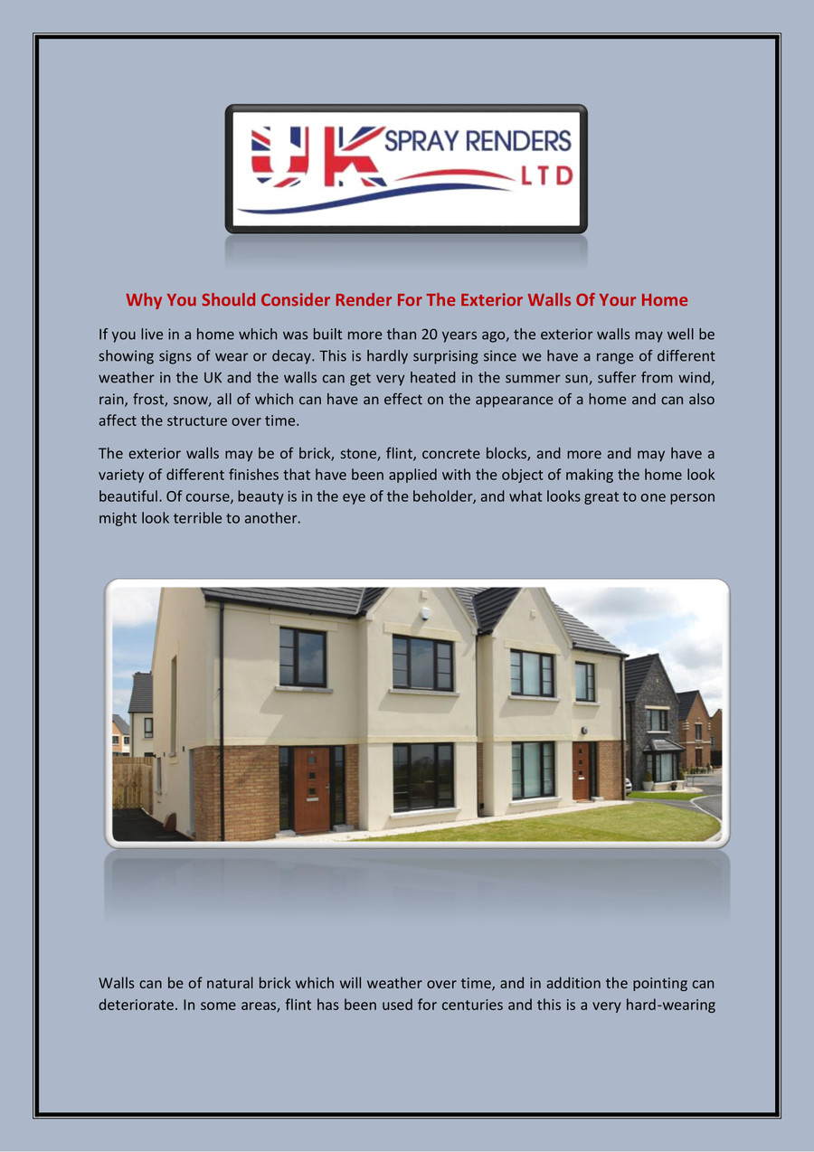 Why You Should Consider Render For The Exterior Walls Of You by UK ...