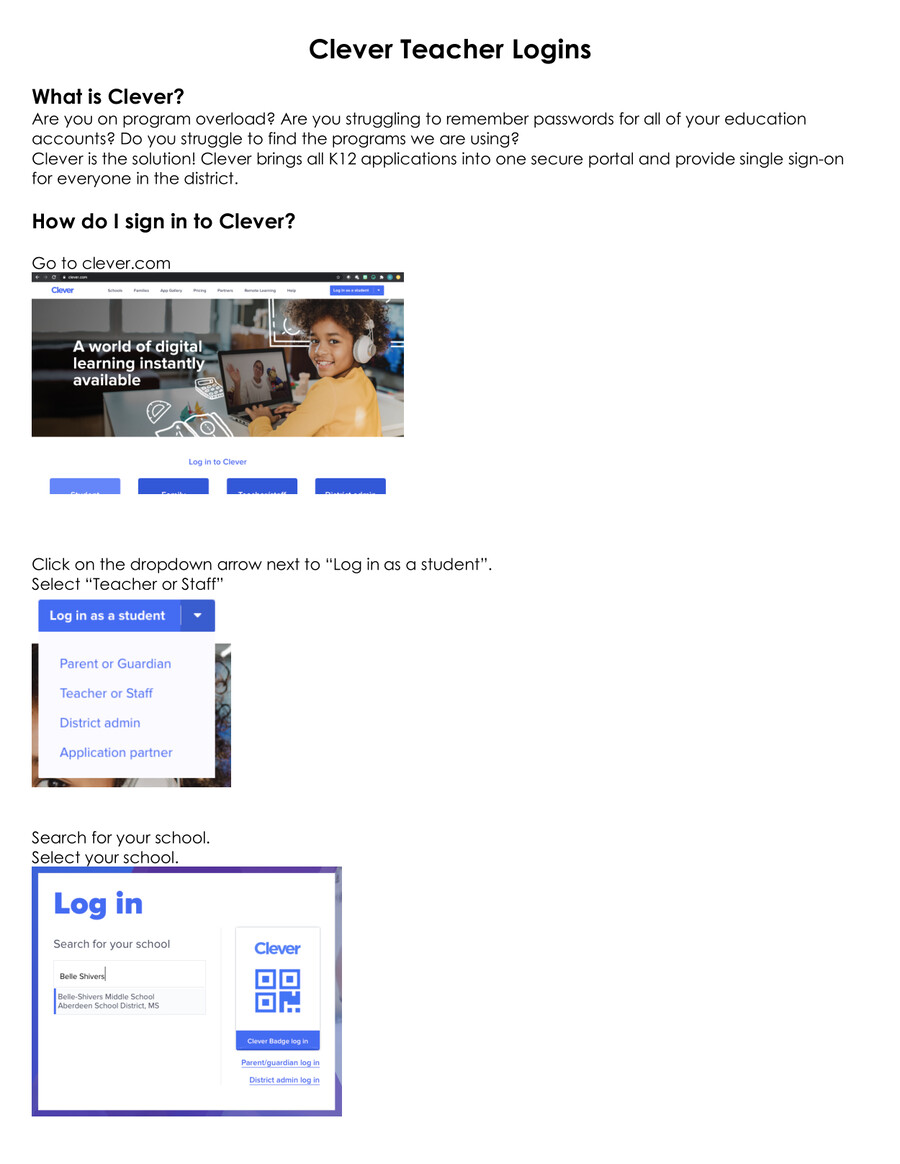 Clever Teacher Logins by Nicole Gillespie - Flipsnack