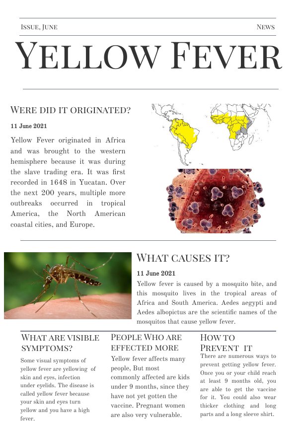 Addie's Science Project, Yellow fever by Adelaide Reynolds - Flipsnack