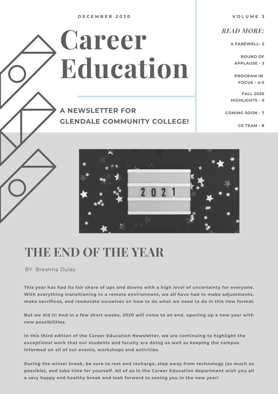Career Education Newsletter - Fall 2020 by Breanna Dulay - Flipsnack
