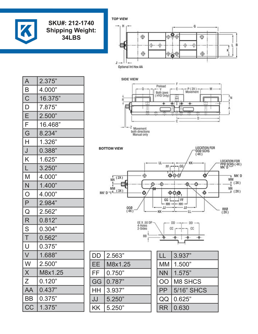 212-1740 Kurt Vise Dimension Sheet by Shars Tool - Flipsnack
