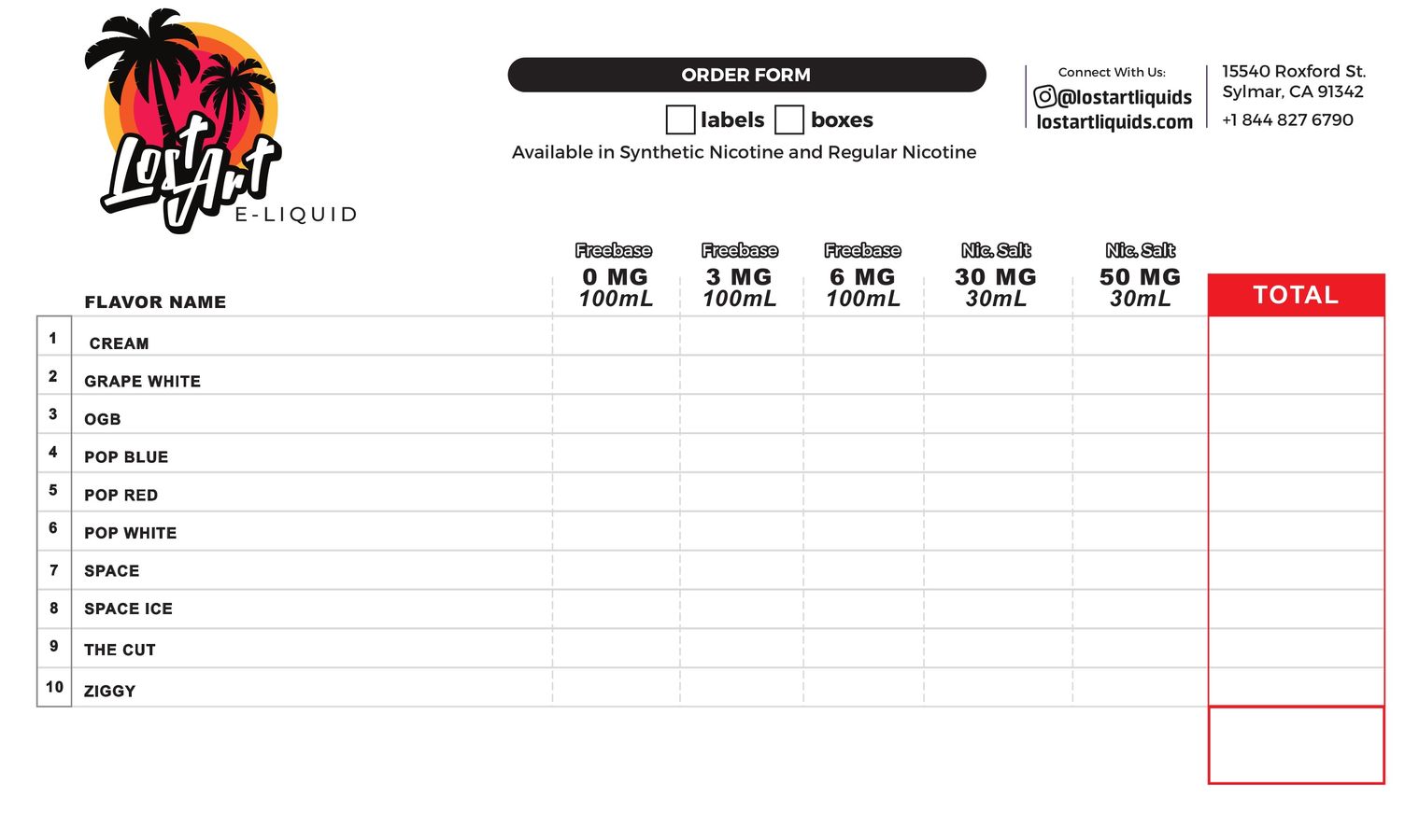 Lost Art Order Form-Mar 2023-Editable by Daddy's Vapor - Flipsnack