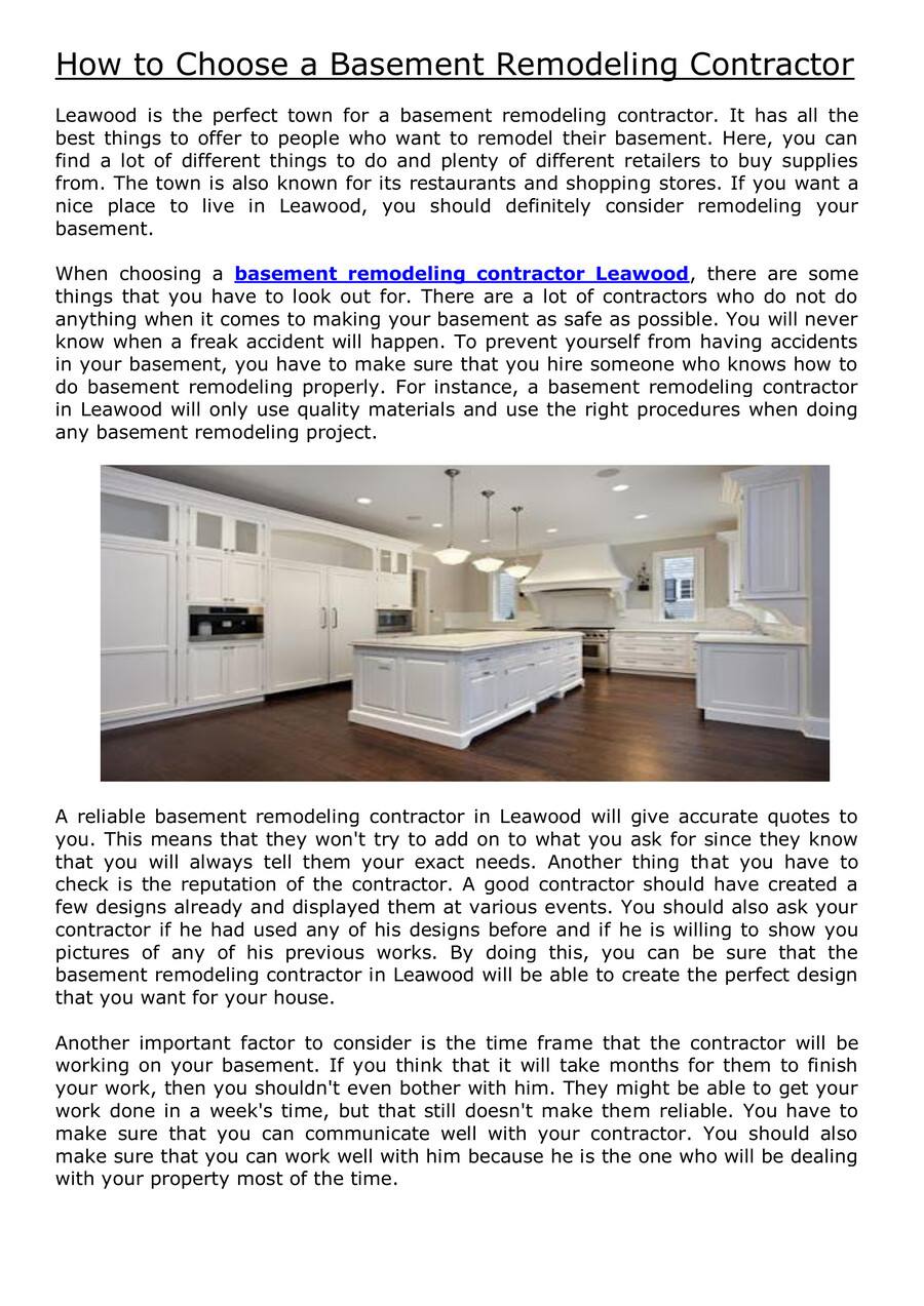 How to Choose a Basement Remodeling Contractor by Catenacci... - Flipsnack