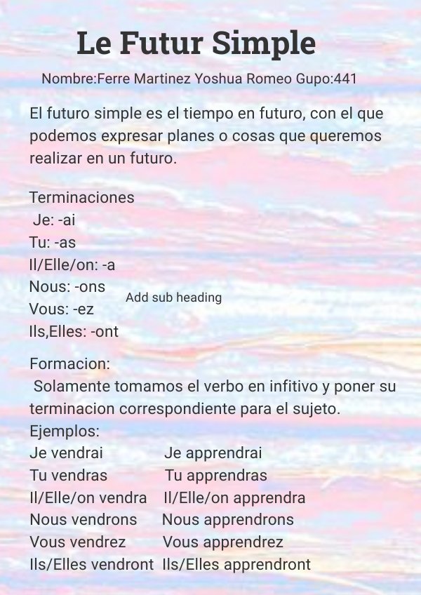 Le futur simple by Yoshua... - Flipsnack