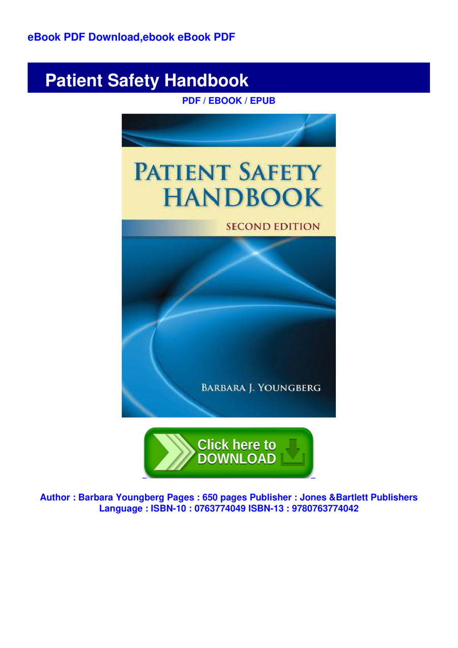 DOWNLOAD in [PDF] Patient Safety Handbook by Barbara Youngberg by ...