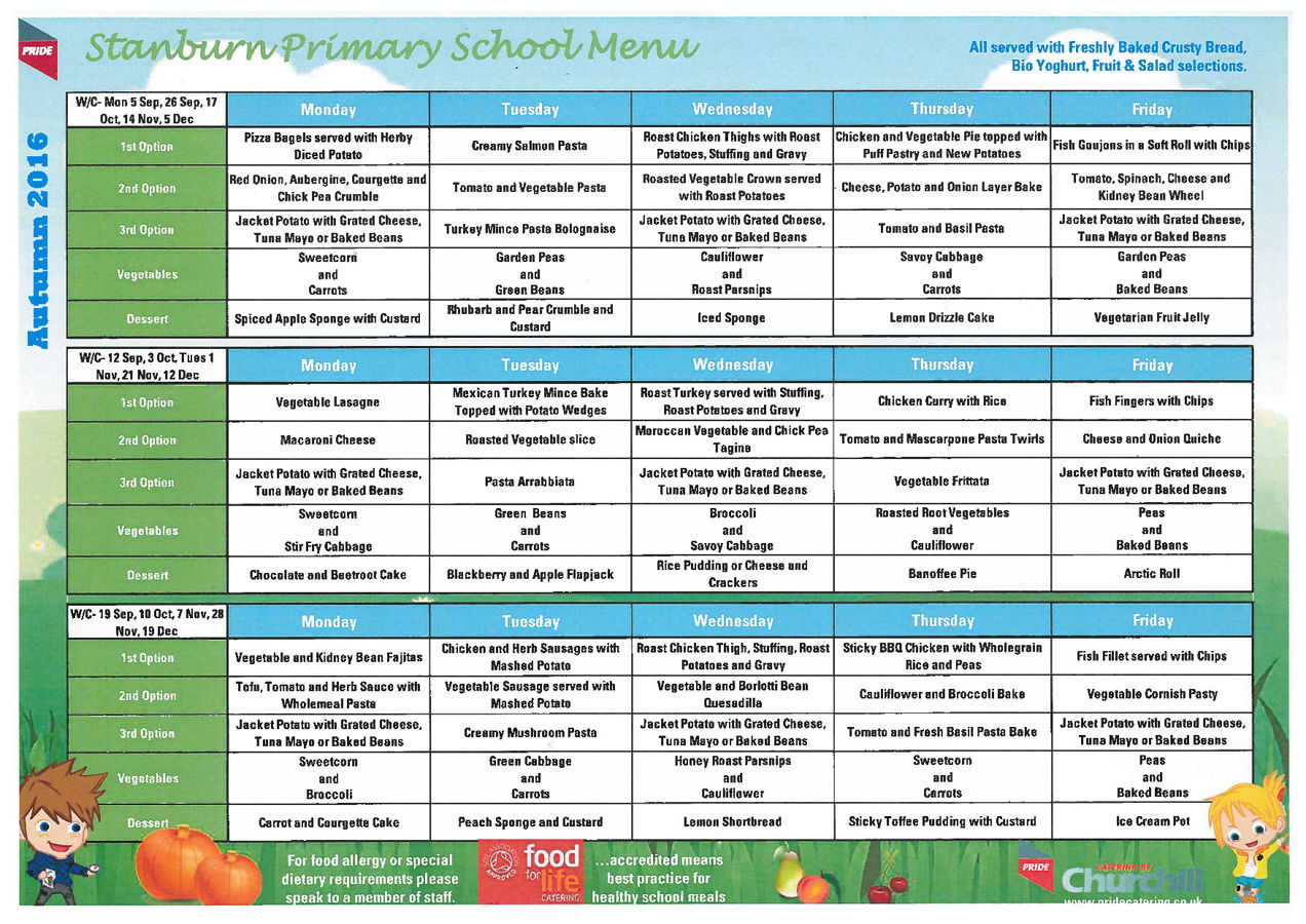 Stanburn Primary School Lunch Menu by Stanburn... - Flipsnack