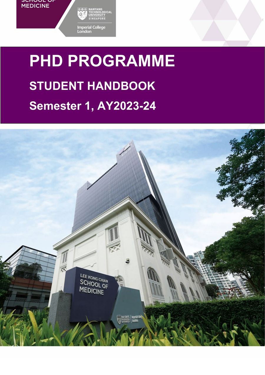 PhD Student Handbook AY23-24 by NTU