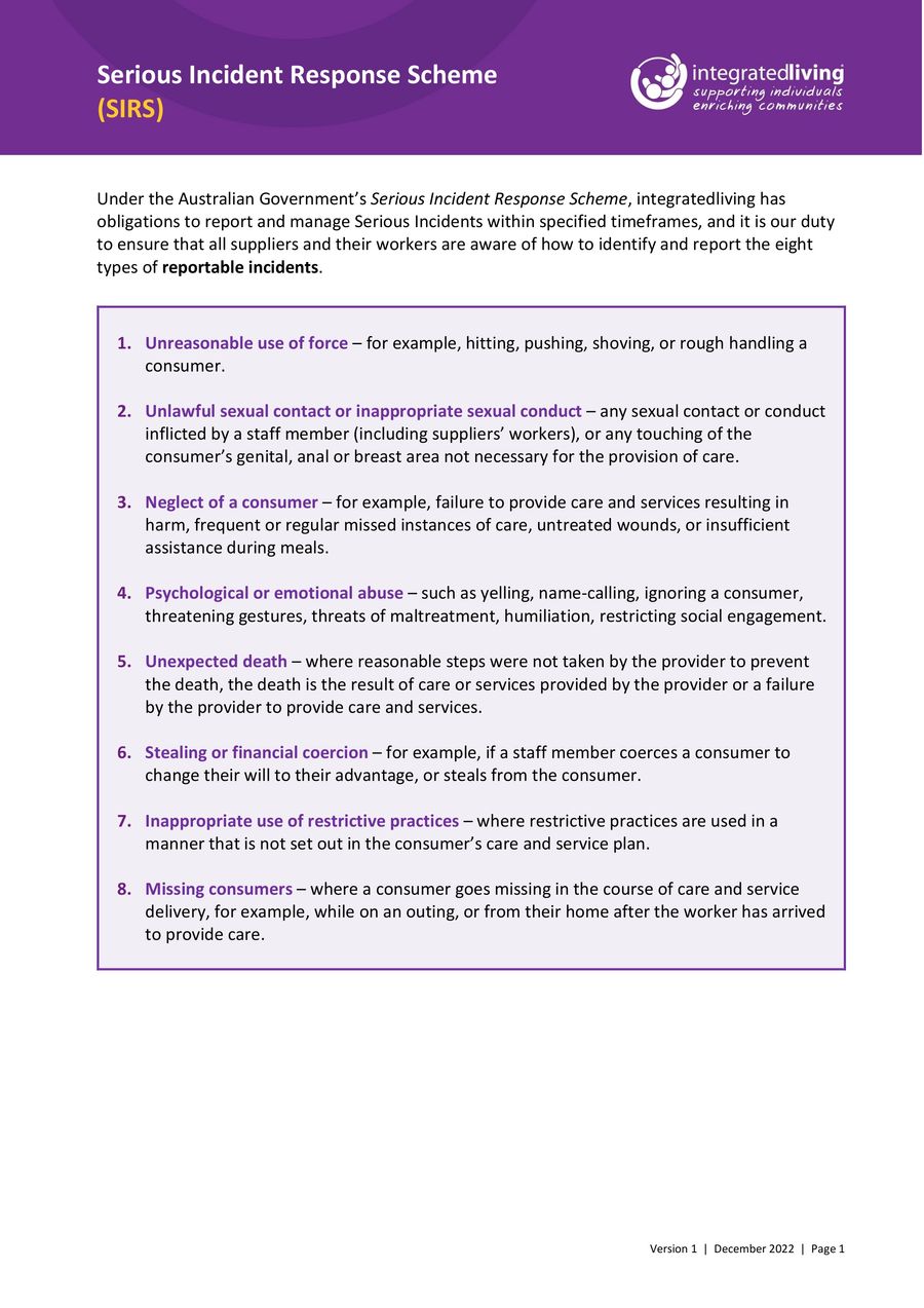 Serious Incident Response Scheme (SIRS) by... - Flipsnack