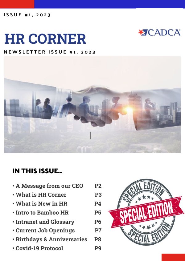 HR Corner- Issue #1 by CADCA