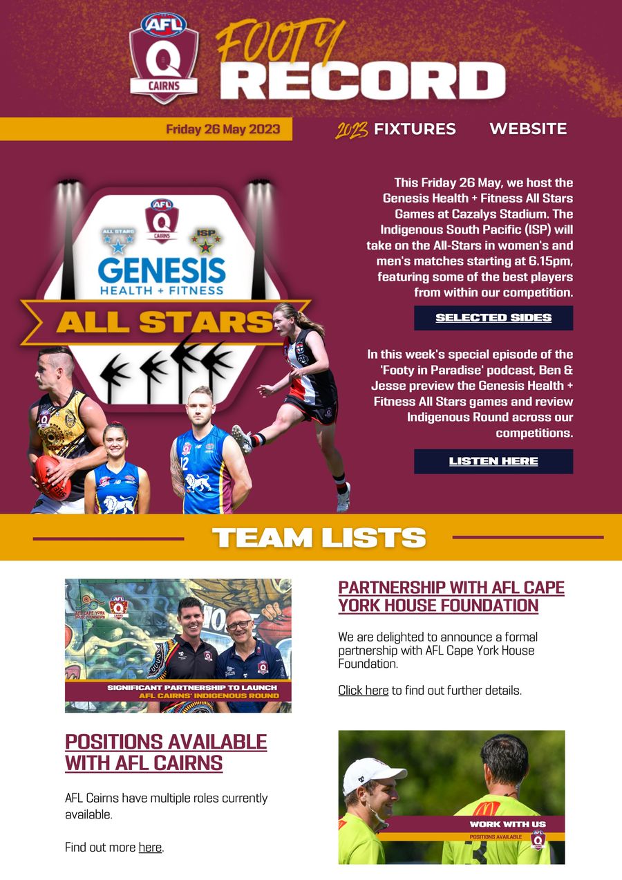 Footy Record - Friday 26 May 2023 by AFLCairns - Flipsnack