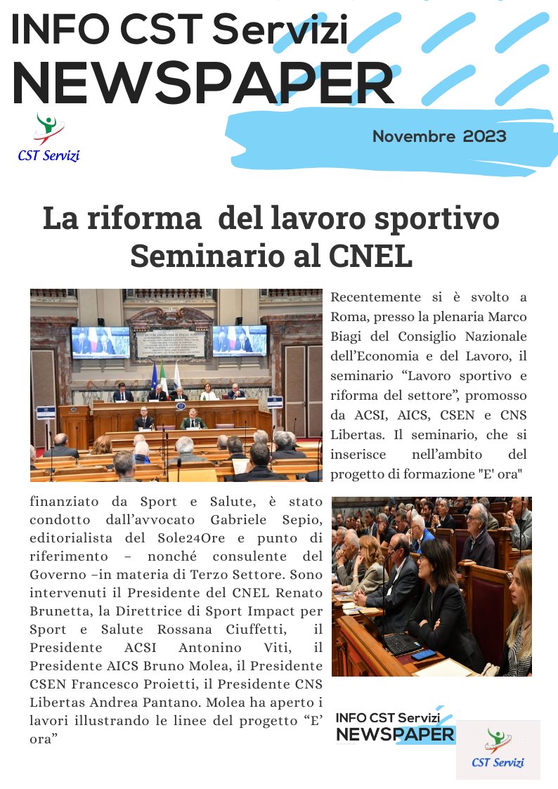 CST Newspaper Novembre 2023 by CST Servizi APS - Flipsnack