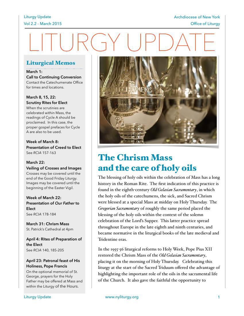 Liturgy Update March 2015 by nyliturgy - Flipsnack