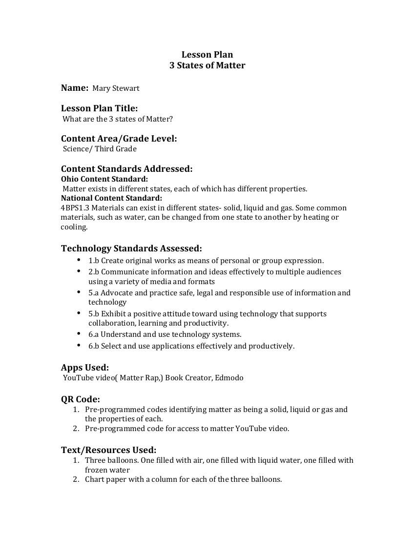 3 states of matter lesson plan-2 by Mary Stewart - Flipsnack