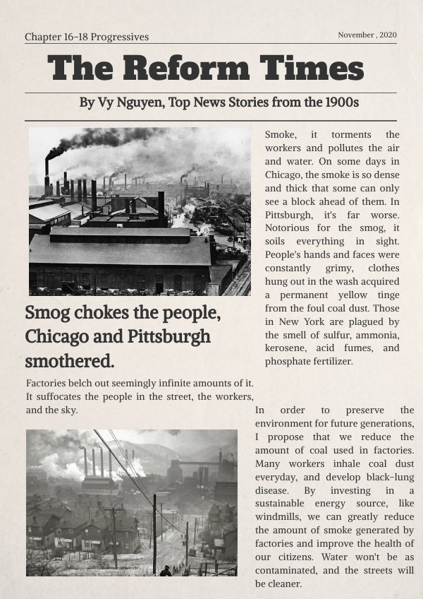 Chapters 16-18 Project Progressives Newspaper by Vy Nguyen... - Flipsnack