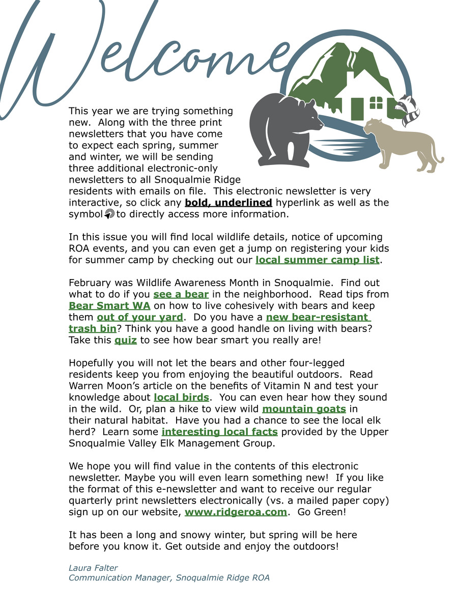 Snoqualmie Ridge ROA 2019 March E-newsletter by ridgeroa - Flipsnack