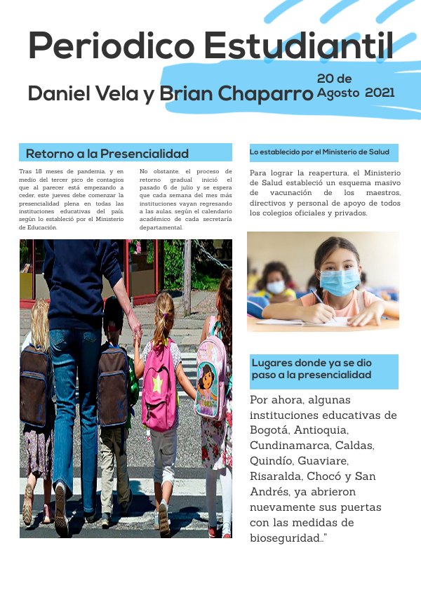 Periódico Estudiantil - Daniel Vela y Brian Chaparro 9A by Daniel Vela ...