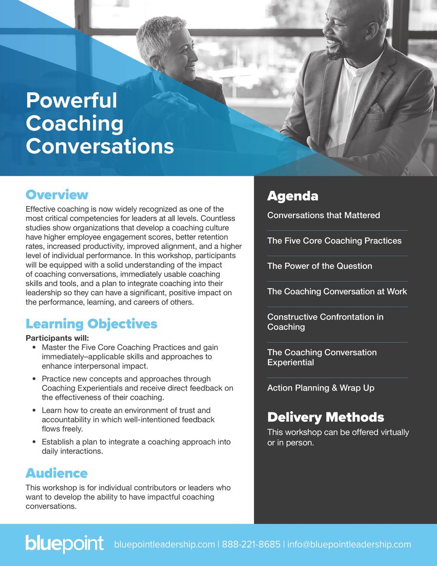 Bluepoint Powerful Coaching Conversations Workshop by HCI - Flipsnack