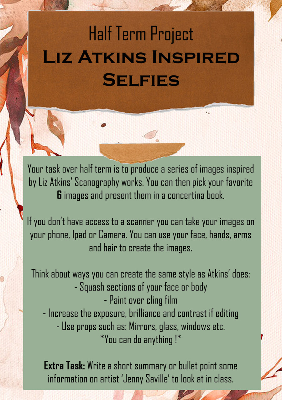 HALF TERM PROJECT - Liz Atkins Inspired Selfies by Lana - Flipsnack