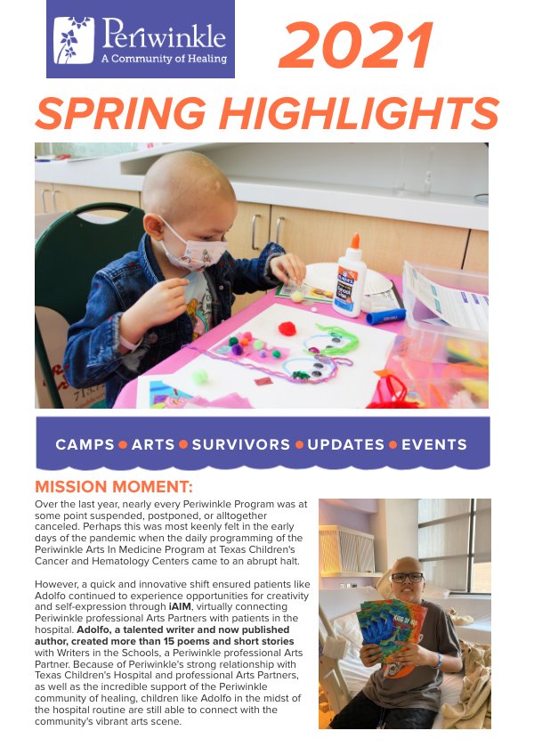 The Periwinkle Foundation Spring 2021 News by The... - Flipsnack