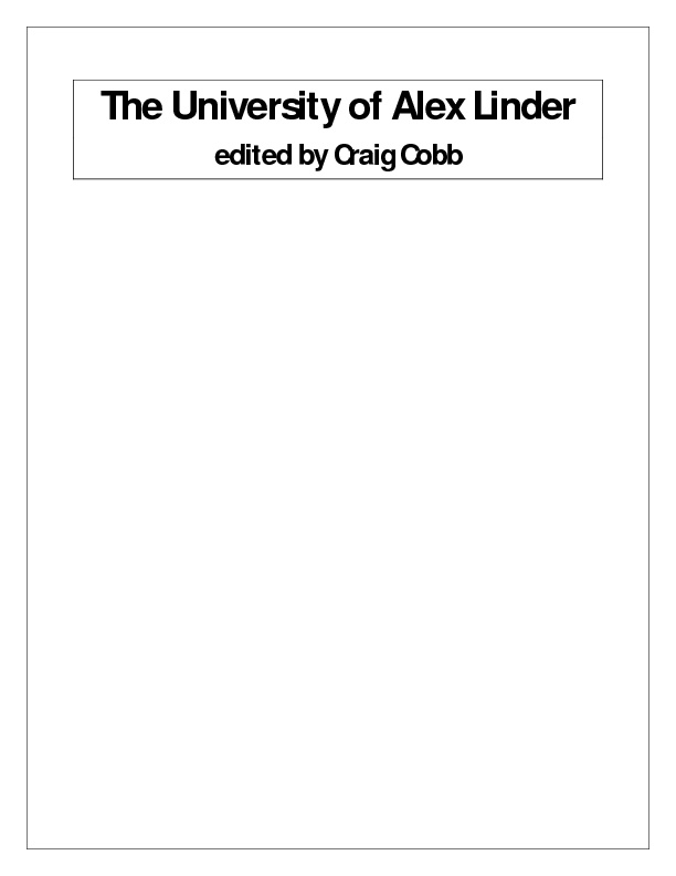Copy of The University of Alex LInder by Craig Cobb - Flipsnack