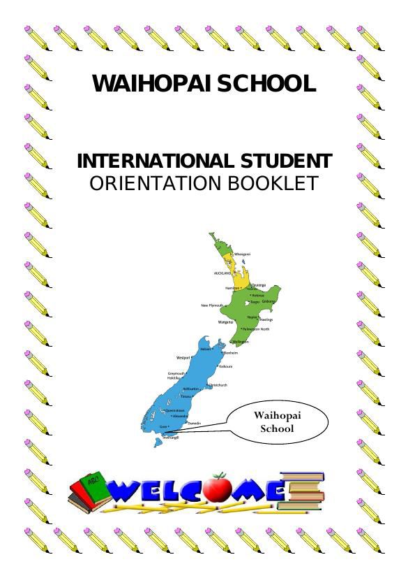 International Student Orientation Booklet by Waihopai School - Flipsnack