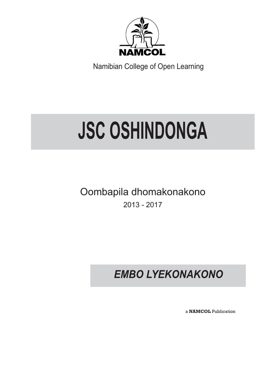 JSC Oshindonga Exam Booklet by dean dundas - Flipsnack