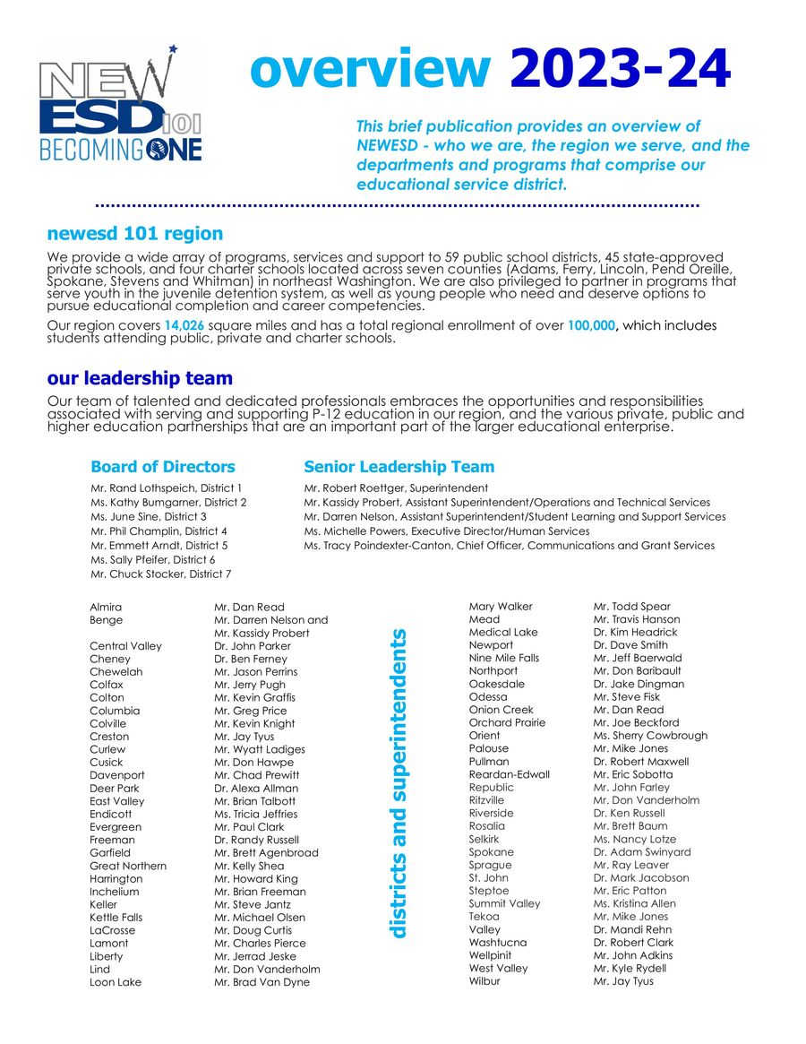 2023-24 NEWESD Overview Brochure Rev 8-9-23 Version 3 by NEWESD 101 ...