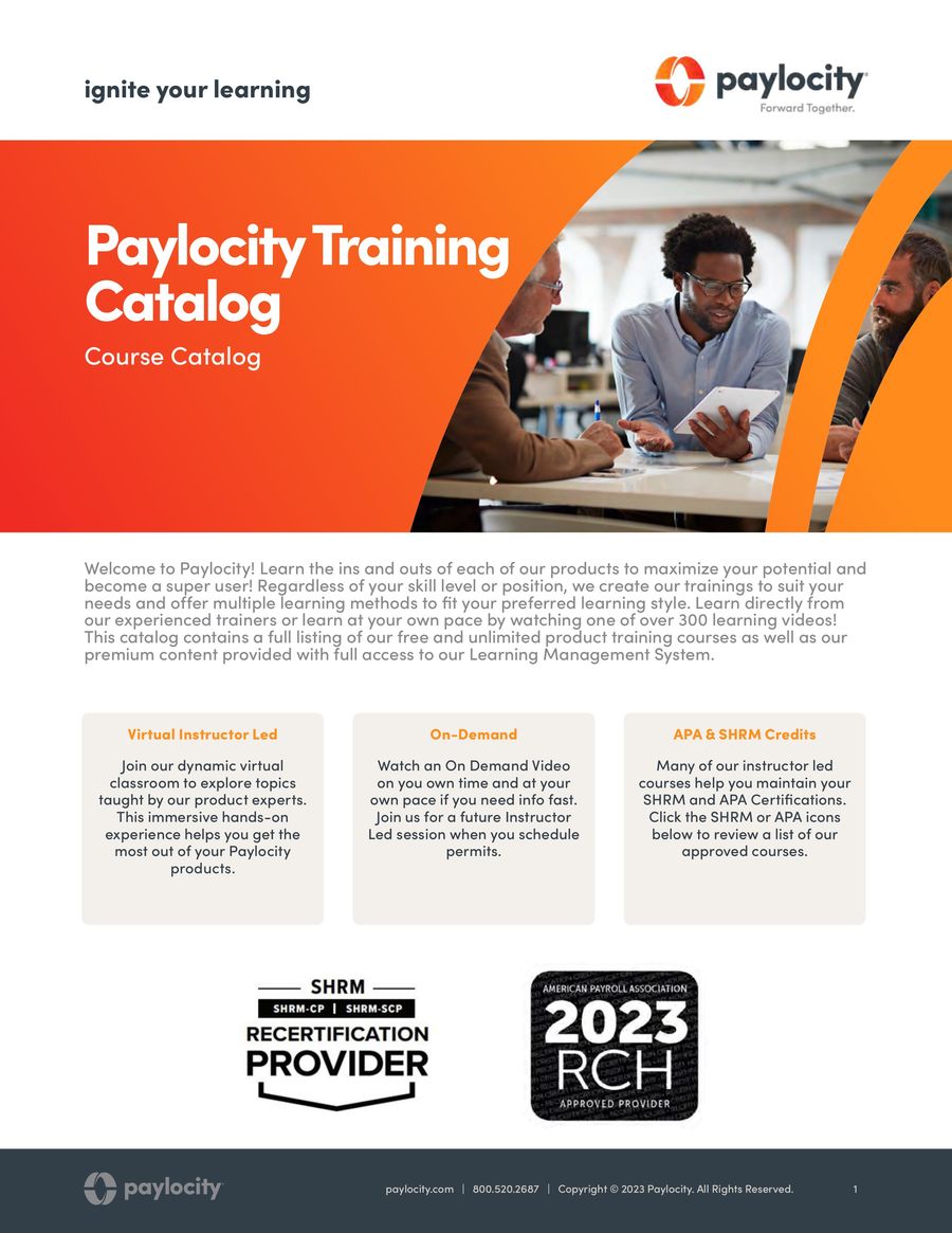 Paylocity Training Catalog by Paylocity - Flipsnack