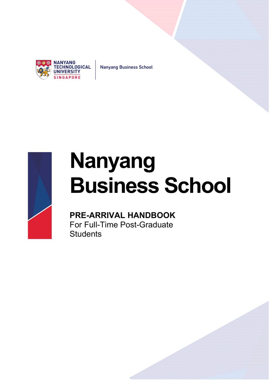 NBS (Graduate Studies) - Pre-arrival Handbook by NTU