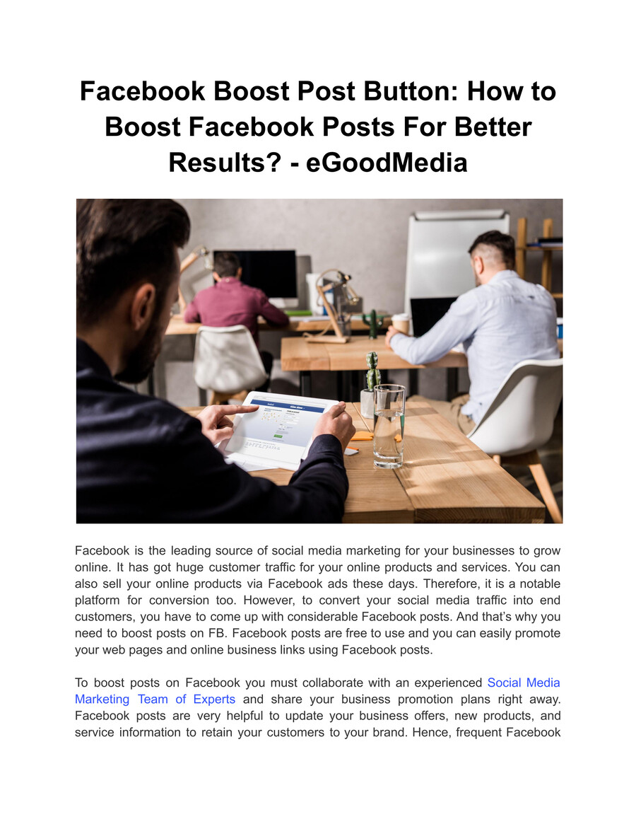 Facebook Boost Post Button: How to Boost Facebook Posts by egood_media ...