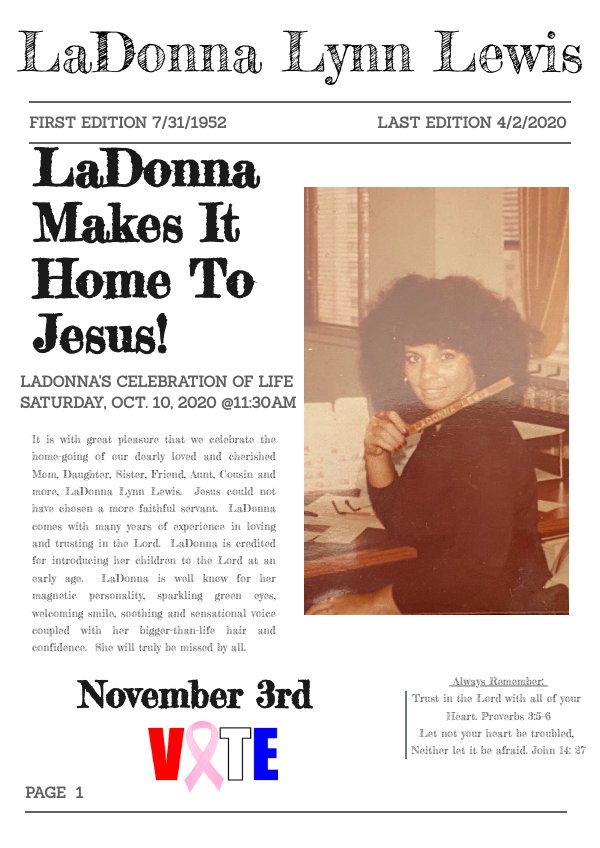 LaDonna Lewis' Celebration of Life by Britanny Lewis - Flipsnack