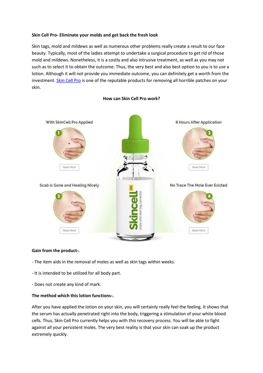 Skin Cell Pro- Eliminate your molds and get back the fresh l by johan ...